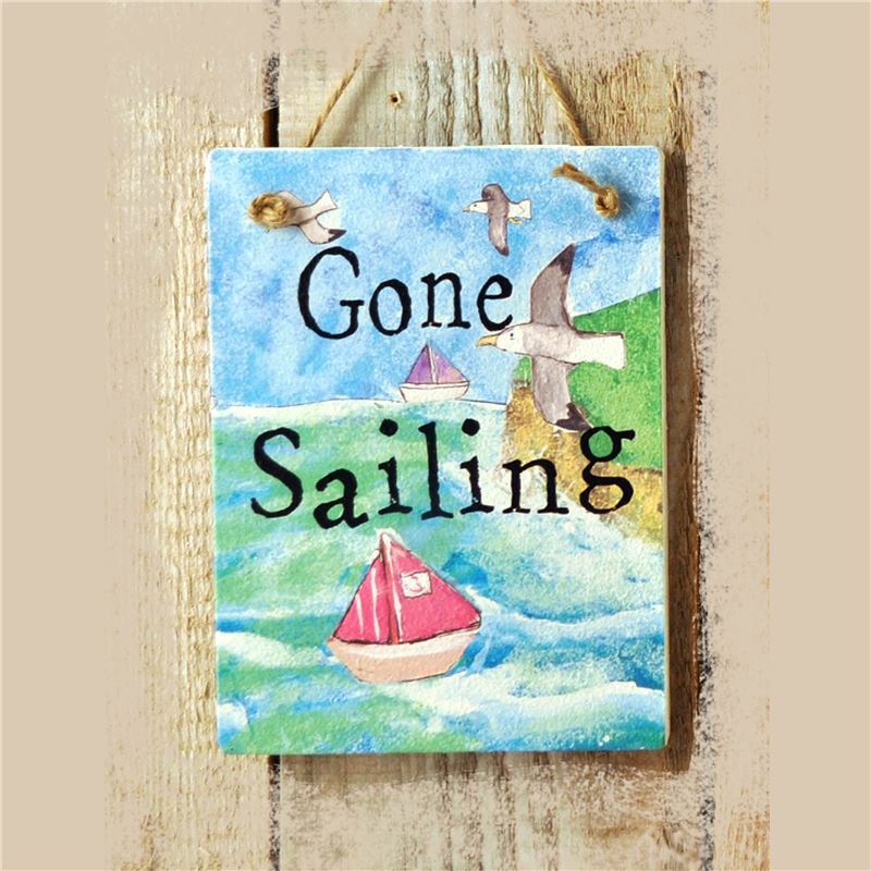 Gone Sailing Illustrated Hanging Sign